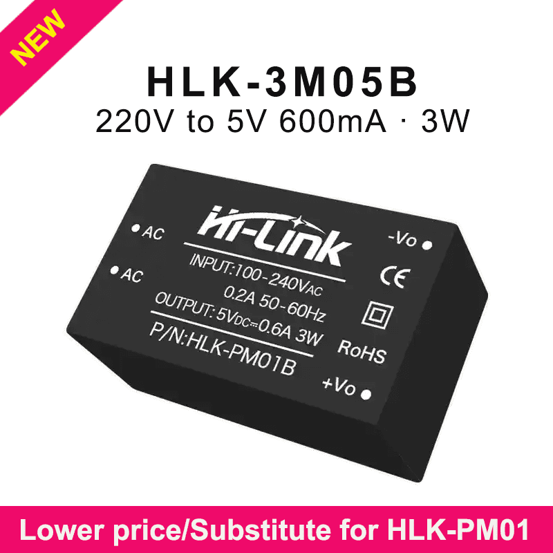 Compatible with HLK-PM01 AC to DC 5v 3w Step Down mini Power Supply ...